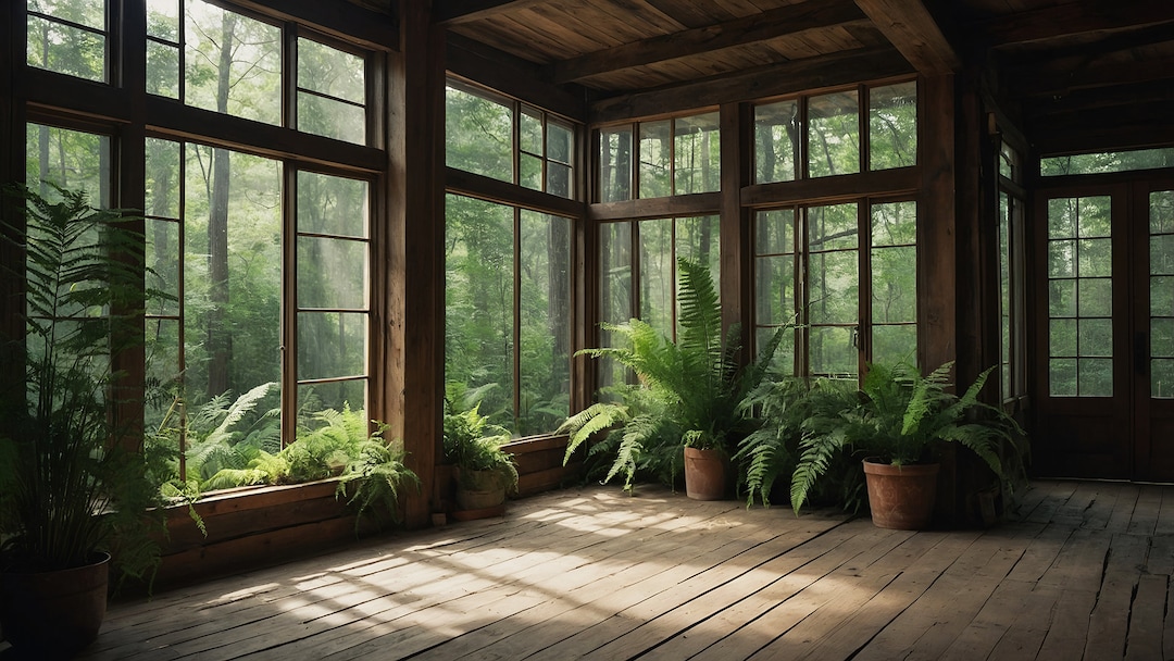 Teams Background House in the Forest, Natural Trees View, Virtual Home ...