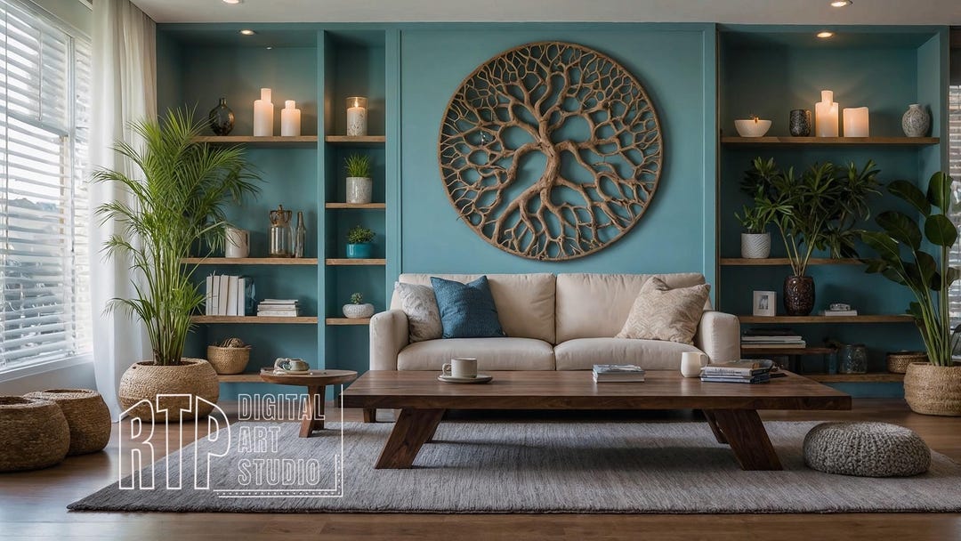 Zen Calming Background for Zoom and MS Teams Meetings, Modern Office ...