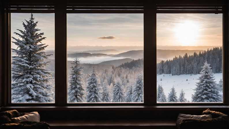 Virtual Background for Zoom Meetings, Winter Window Background for Zoom ...