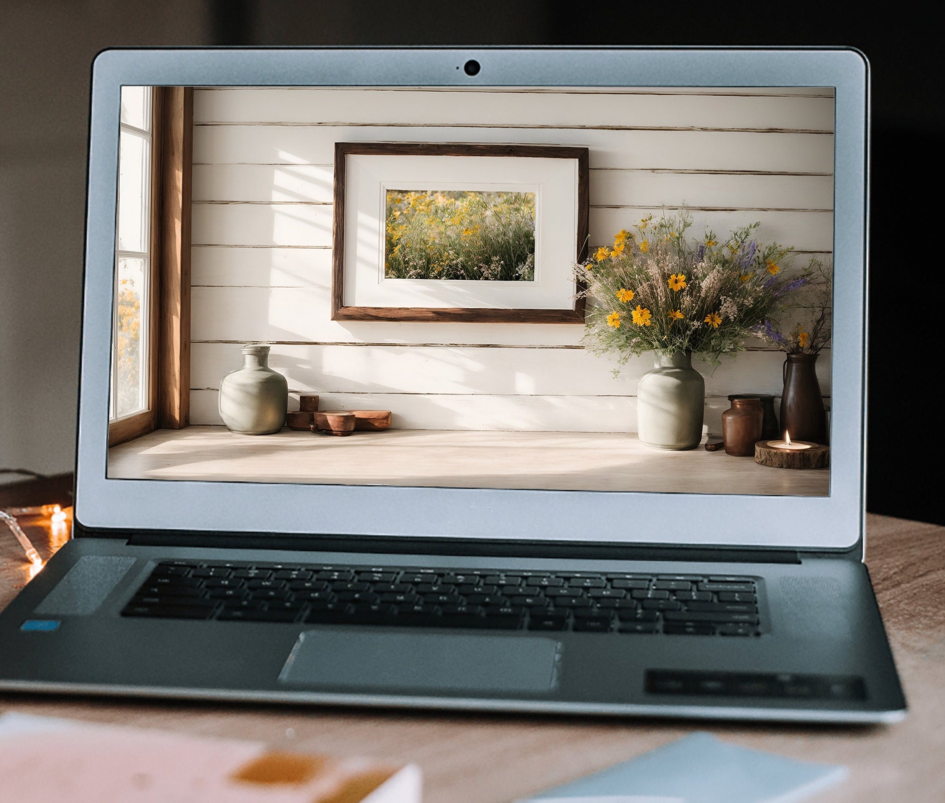 Spring Wildflower Cottagecore Zoom Background Virtual Meetings, Boho ...