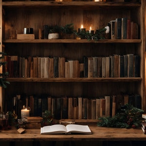 Virtual Background for Zoom Meetings, Winter Library Background for ...