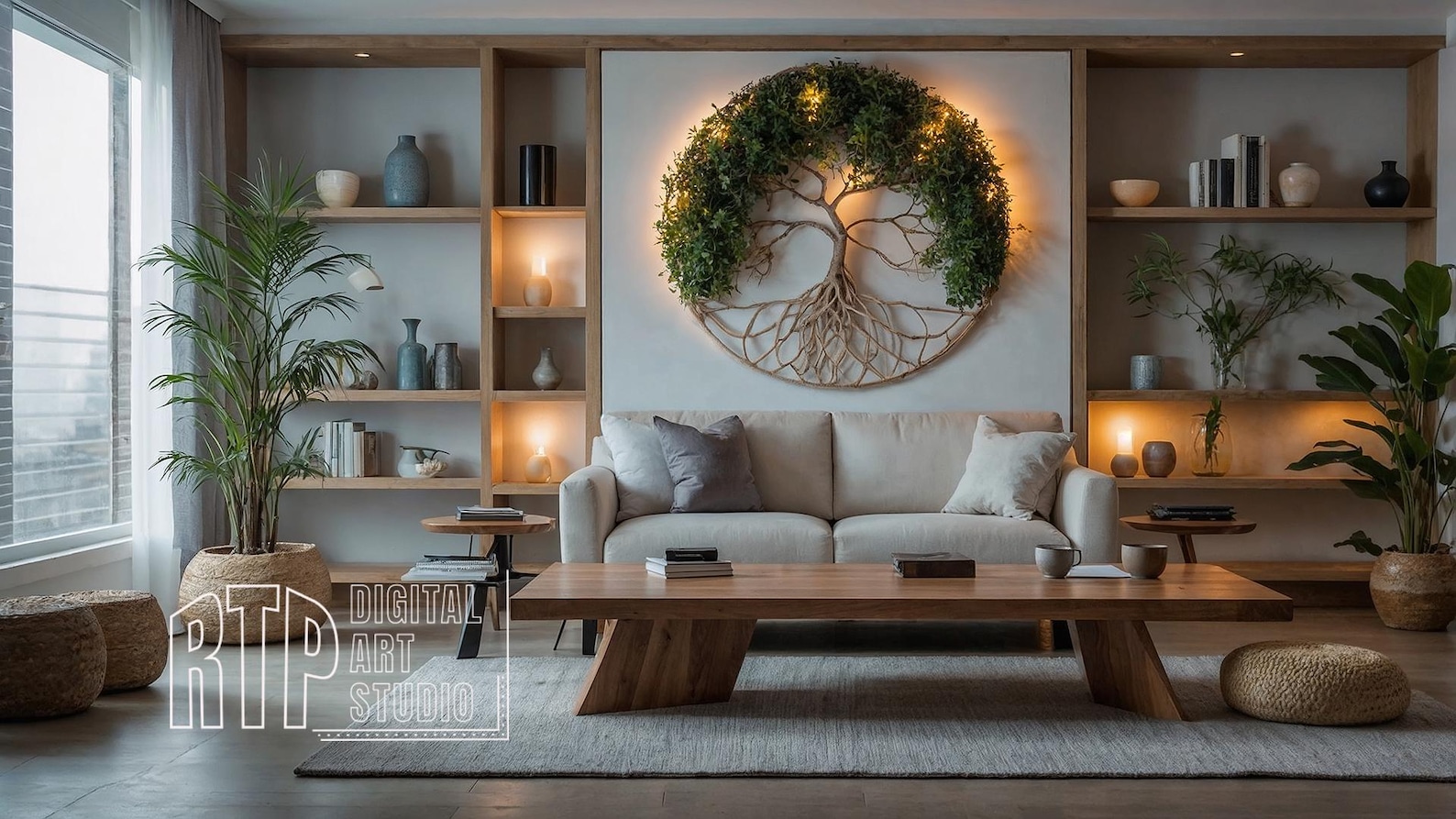 Zen Calming Background for Zoom and MS Teams Meetings, Modern Office ...