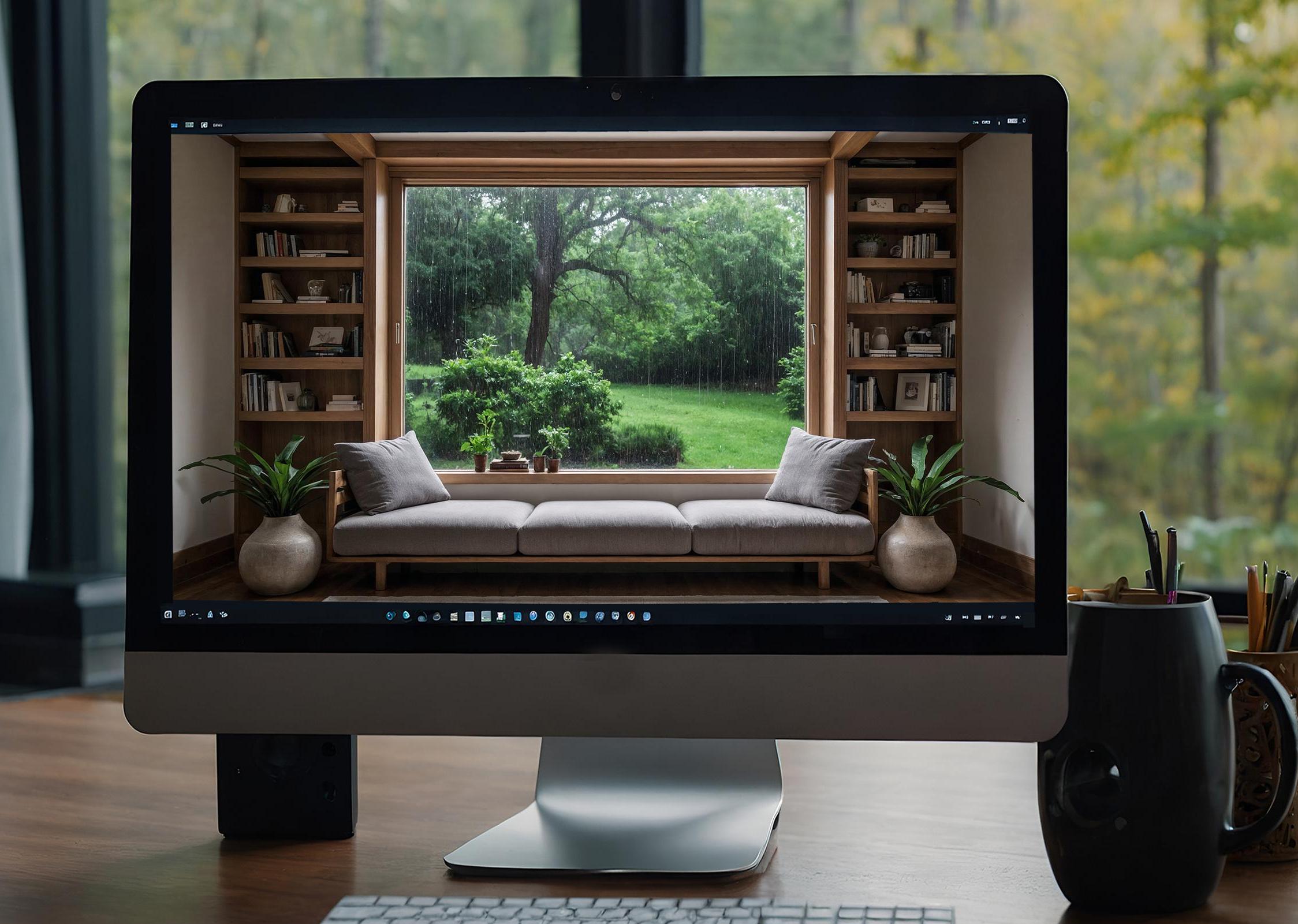 Winter Zoom Background Raindrops on the Window Virtual Office for ...