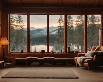 Cozy Zoom Background Rustic Lake Tahoe Cabin Office That, 59% OFF