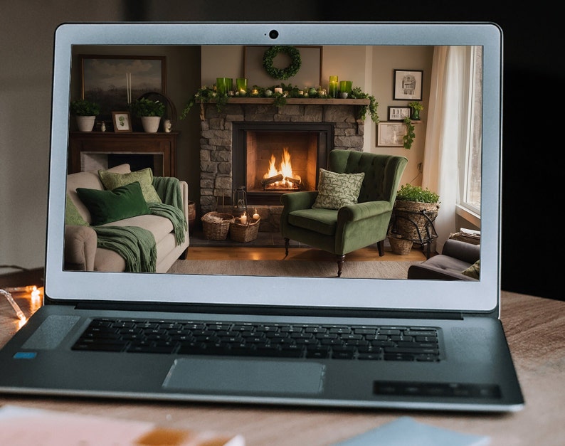 Virtual St. Patrick's Day Background for Meetings, Virtual Office Cozy ...