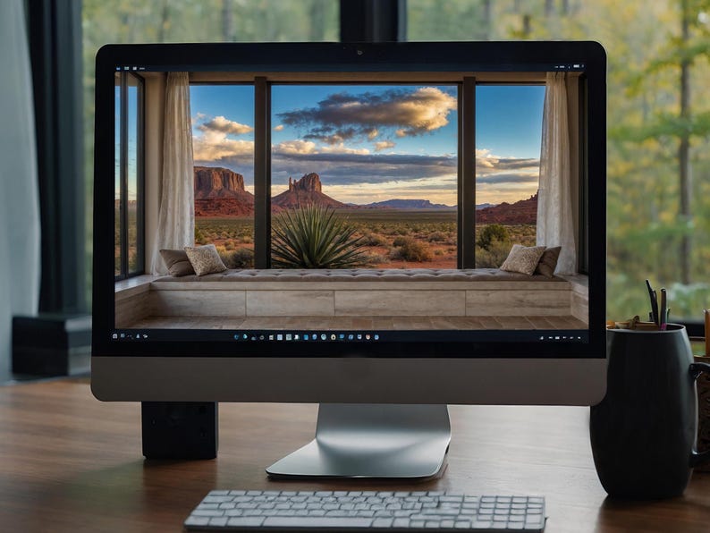 Southwestern Landscape Teams Background, Zoom, Webex, Skype Meetings ...
