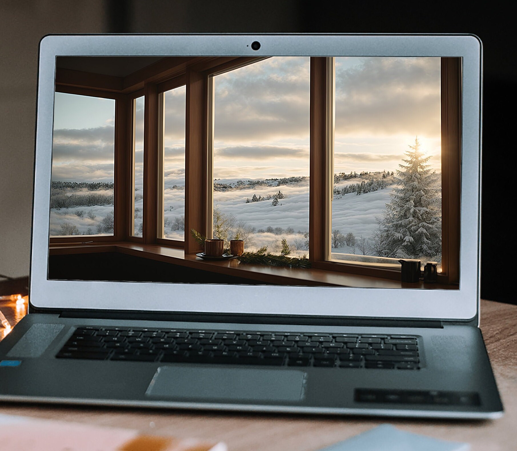 Virtual Winter Sunrise Background for Meetings, A Wintery Window ...
