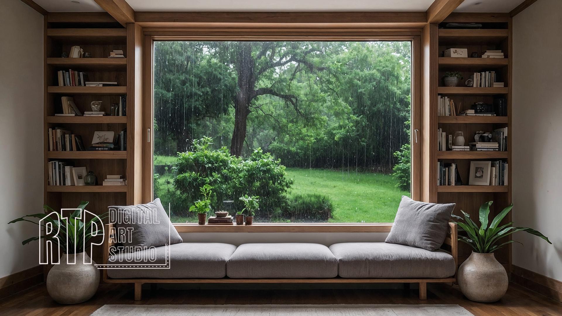 Winter Zoom Background Raindrops on the Window Virtual Office for ...