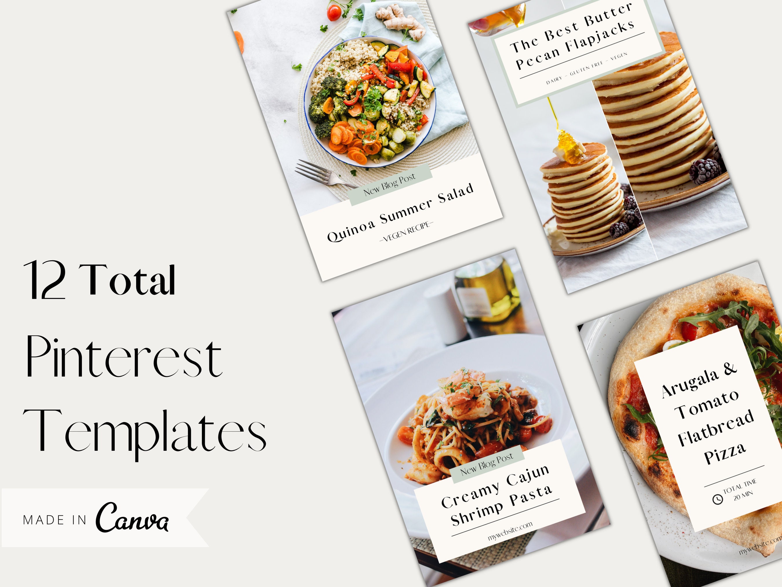 Pinterest Templates | Food Blogger | Social Media Template | Premade ...