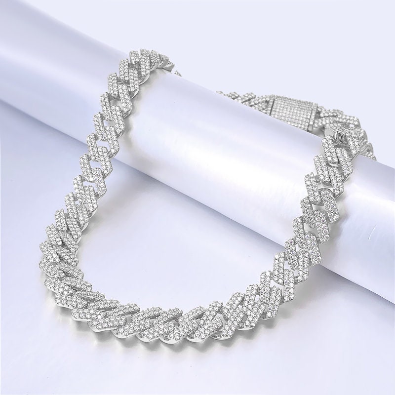 Cuban Link Diamond Necklace 15mm Real VVS GRA Certified Lab Diamonds ...