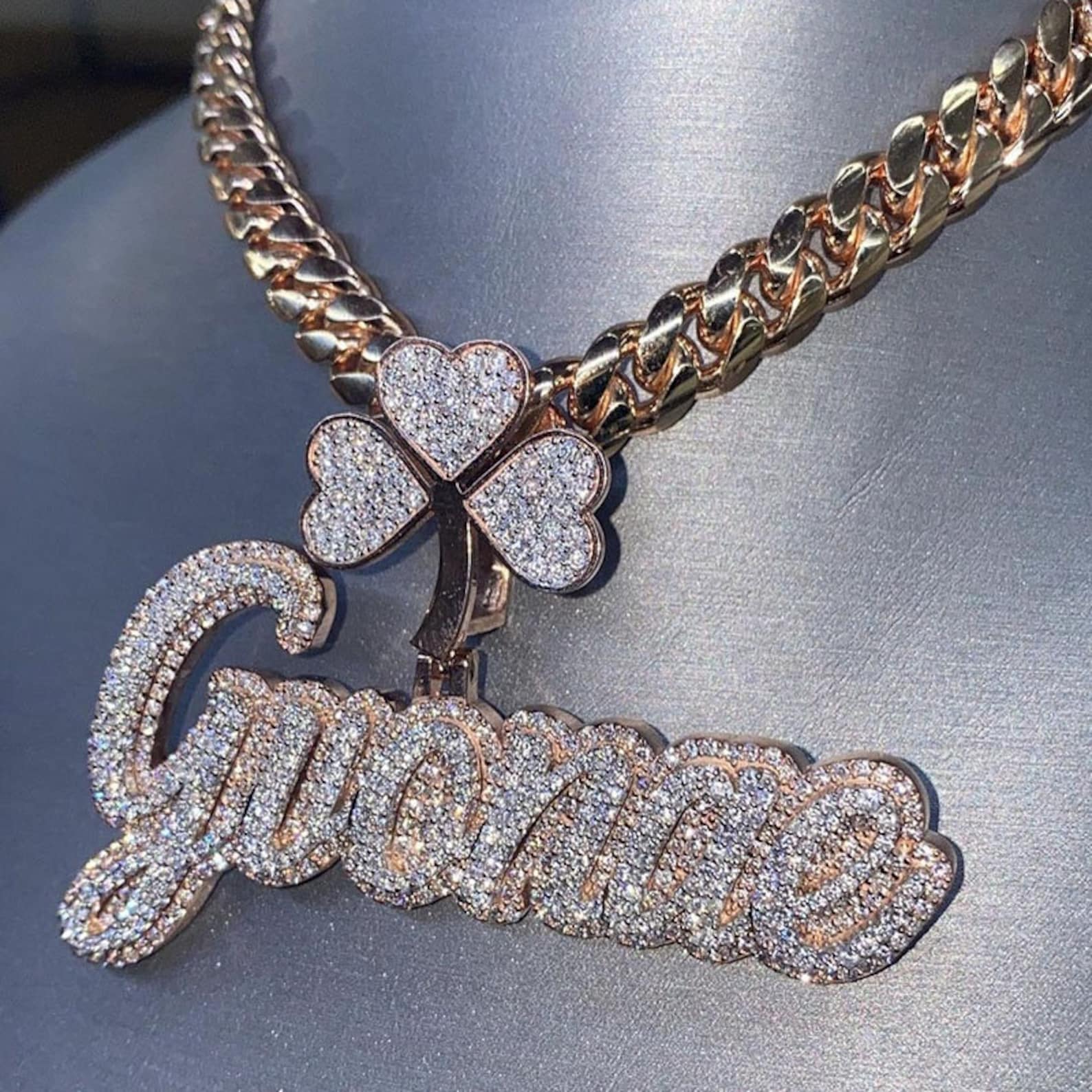 Custom Name Diamond Pendant Real VVS GRA Certified Lab Diamonds - Bust ...