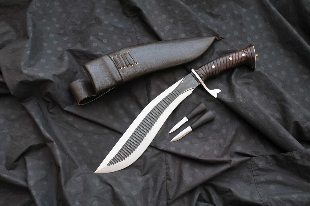12-inch Long Blade Leopard Khukuri-kukri Knife-machete Knives Fixed ...