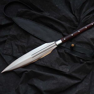 14-inch Long Blade Spear Custom Blade Full Tang Handle Hand-forged-kukri/khukuri Cleaver Hunting ...
