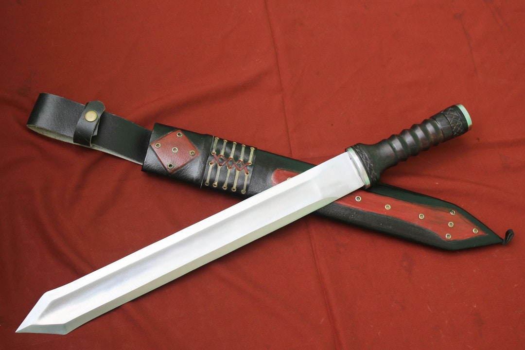 18-inch Long Blade Gladius Sword, Machete Sword Sharp Handmade Sword ...