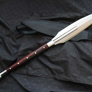14-inch Long Blade Spear Custom Blade Full Tang Handle Hand-forged ...