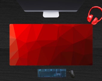 Red Pink Squiggle Design Desk Mat Abstract Print Desk Pad - Etsy