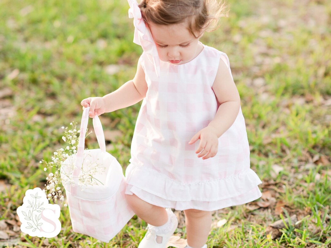 Girls' Pink Gingham Dress, Pastel Diaper Set, Toddler Bloomer Set, Baby ...