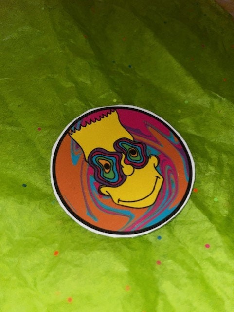 Bart Simpson Trippy Sticker - Etsy