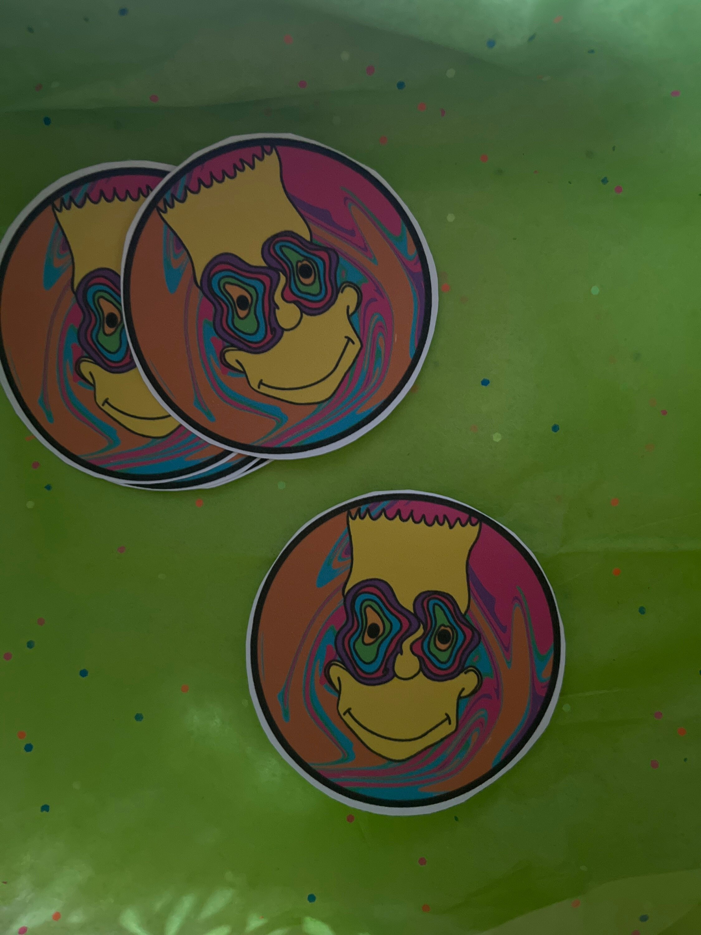 Bart Simpson Trippy Sticker | Etsy