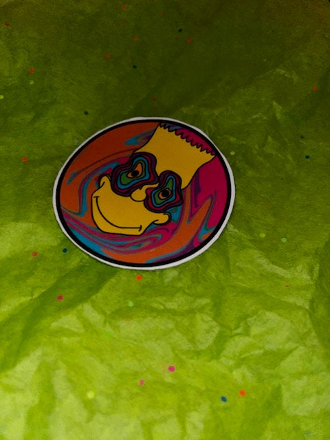 Bart Simpson Trippy Sticker - Etsy