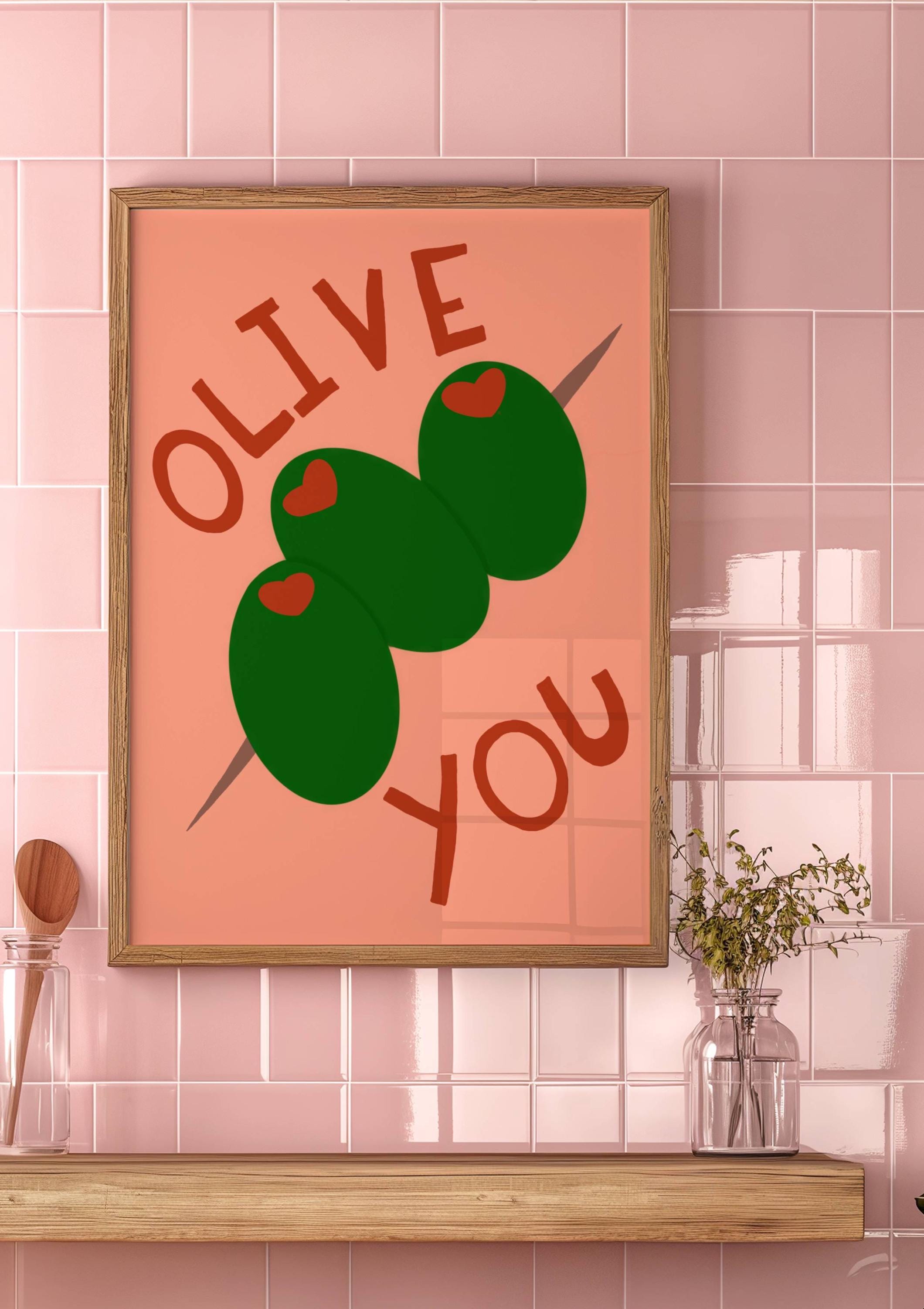 Olive You Print, Living Room Print, Trendy, Aesthetic, Art Prints ...