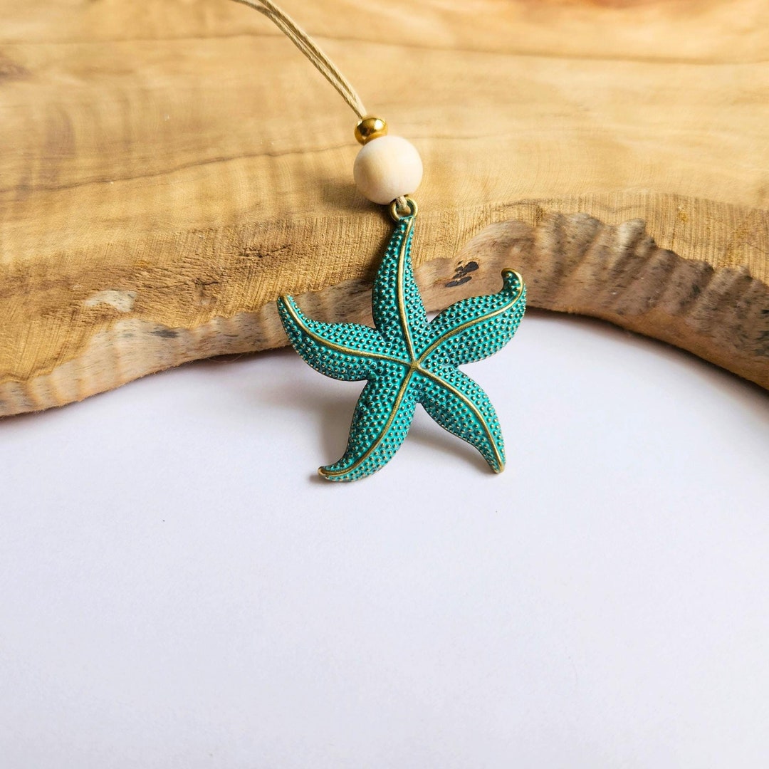 Antique Green Starfish Car Diffuser | Car Accessory | Rear View Mirror ...