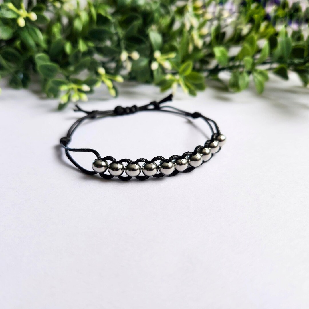 Fidget Bracelet With Slider Beads | Cord Bracelet | Adjustable String ...