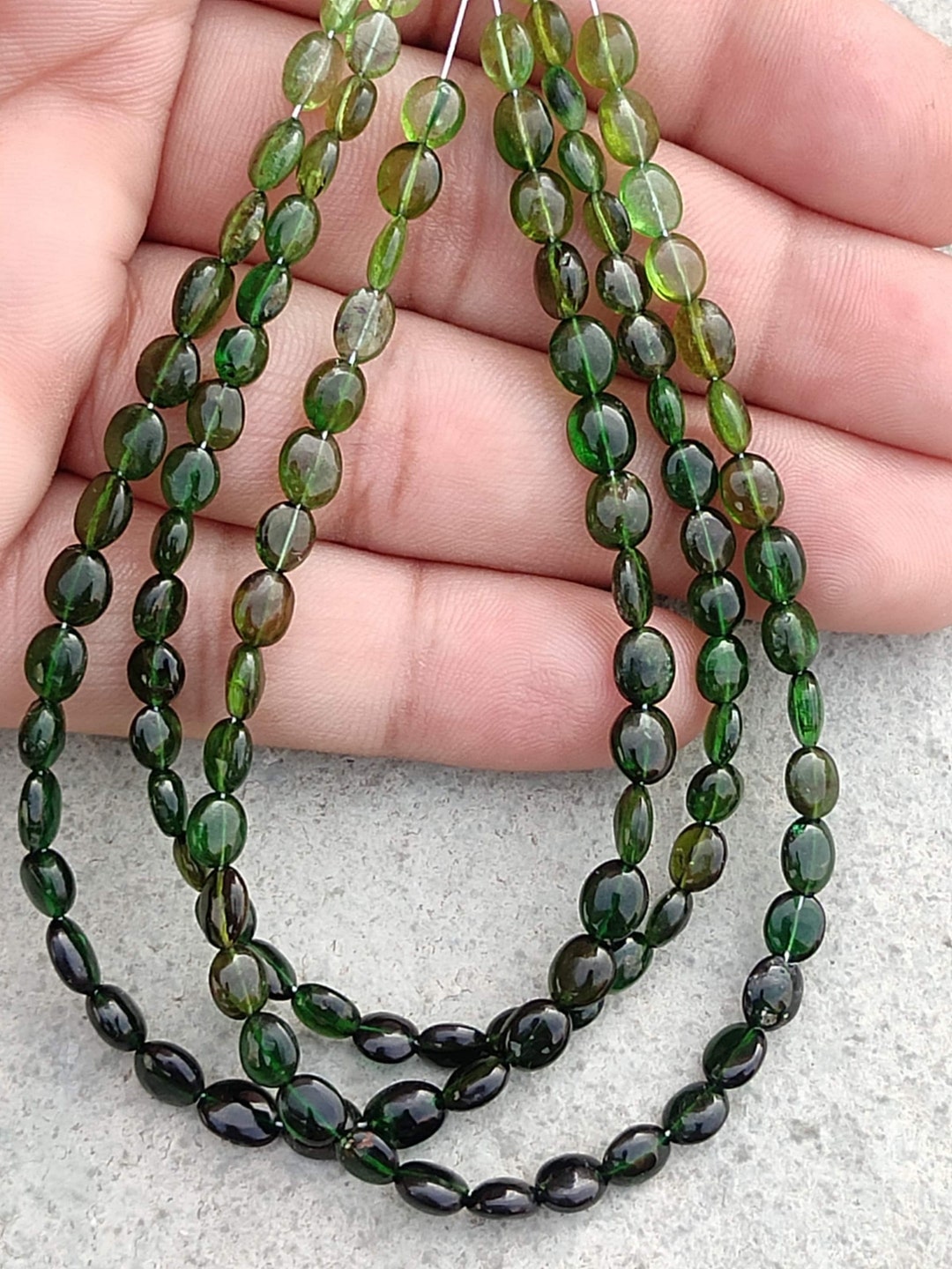 Natural Chrome Diopside Smooth Oval Beads Chrome Diopside Gemstone ...