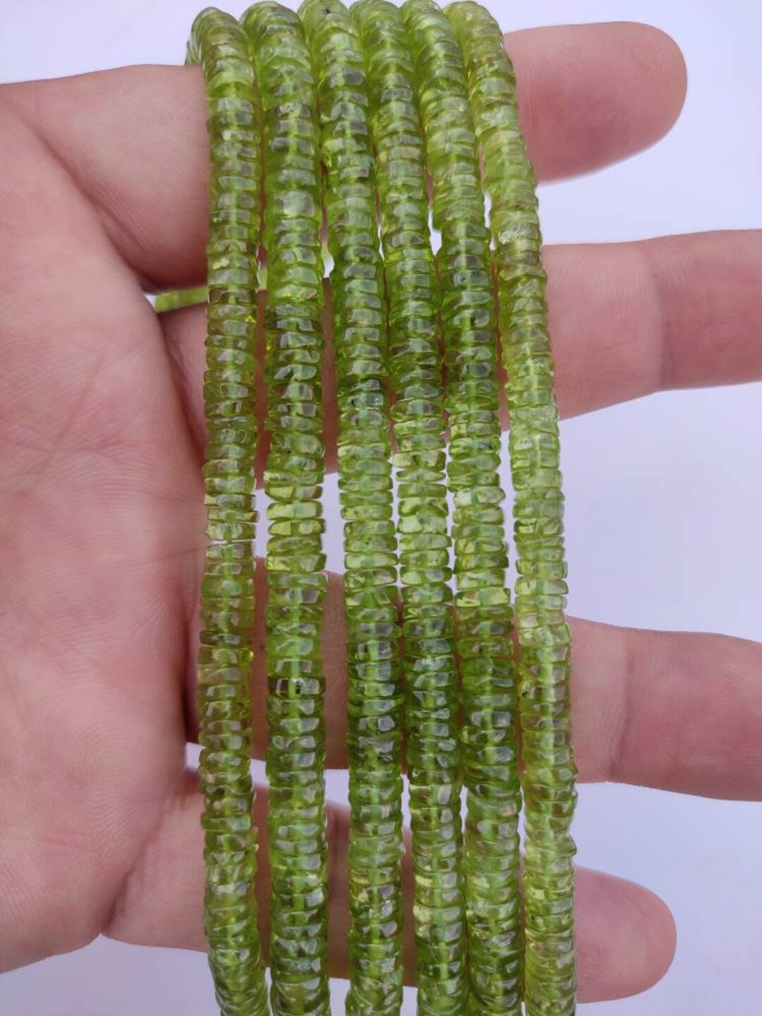 AAA Peridot Smooth Heishi Tyre Shape Beads Peridot Wheel Beads Peridot ...