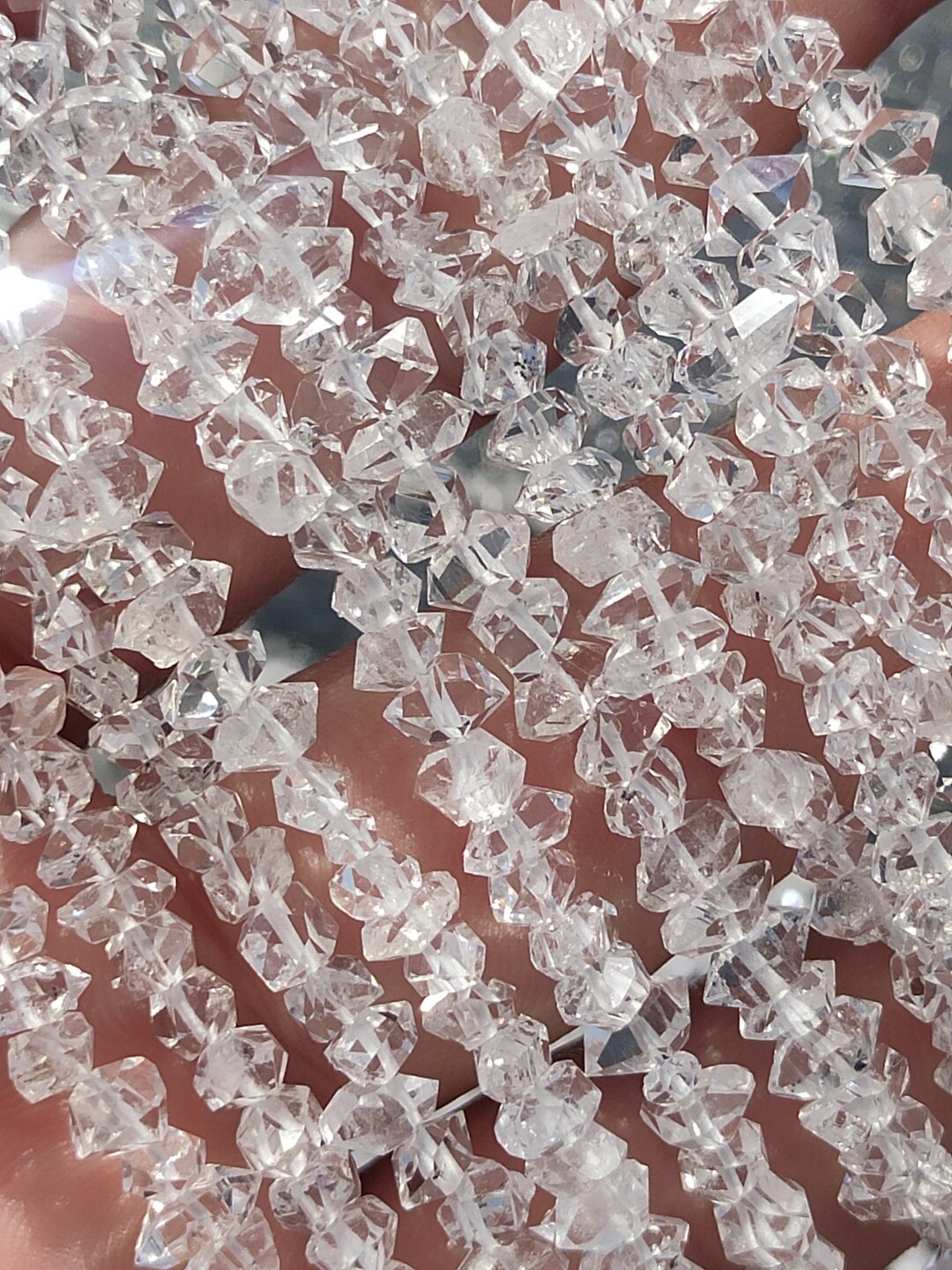 AAA+ Clear Natural White Herkimer Diamond Quartz Nuggets | 6 Mm ...