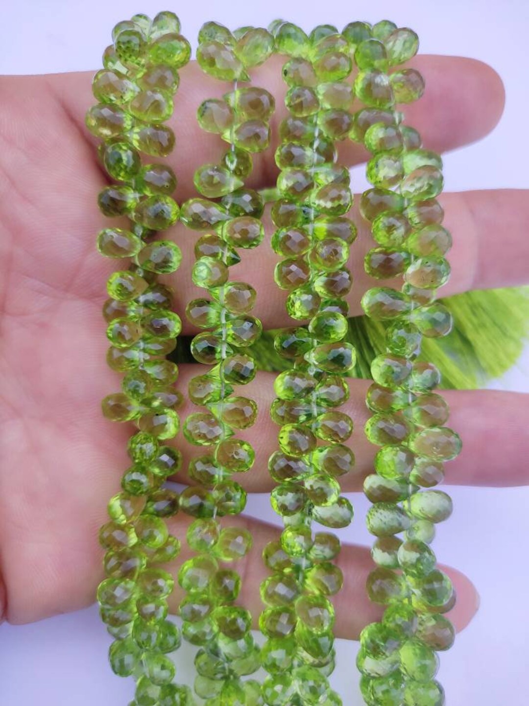 AAA+ Natural Peridot Faceted Teardrops Beads Peridot Tear Drop Shape ...