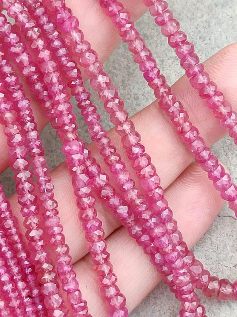 Buy Natural Pink Sapphire Faceted Rondelle Beads 8