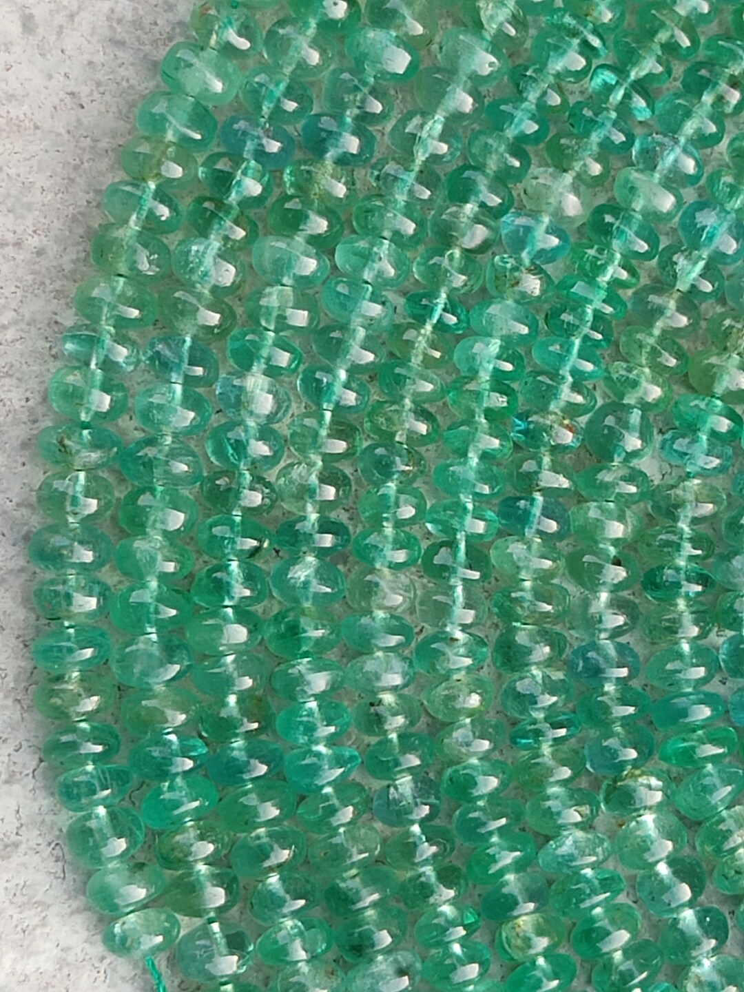 Natural Zambia Emerald Smooth Rondelle Beads | Emerald Plain Rondelle ...