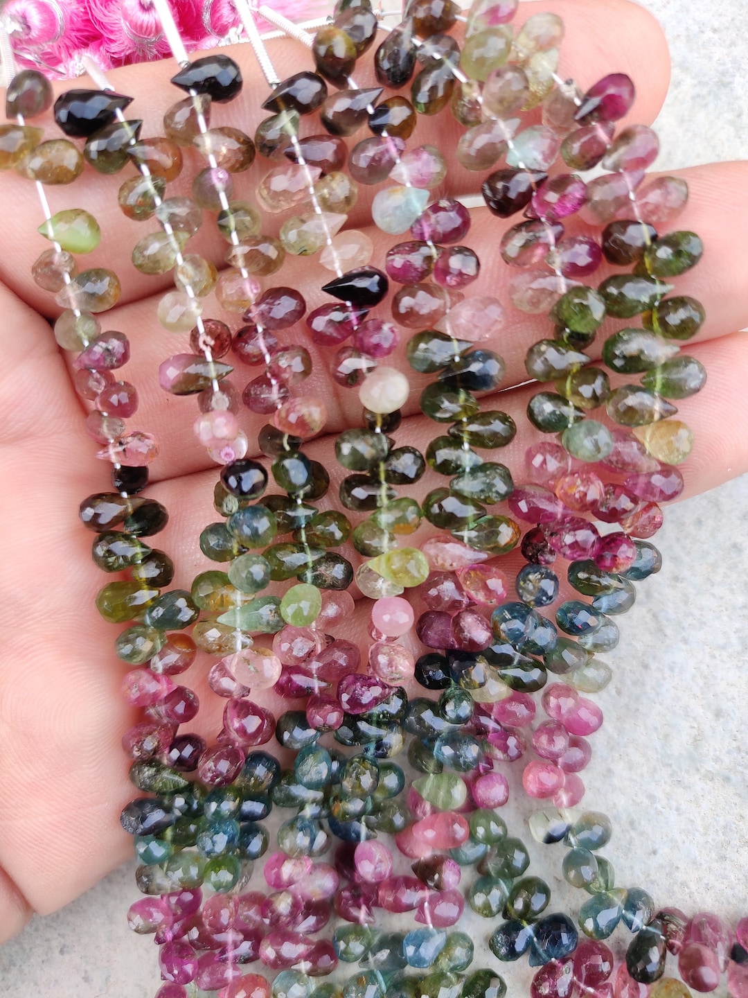 Natural Multi Tourmaline Faceted Teardrops Beads | Tourmaline Faceted ...