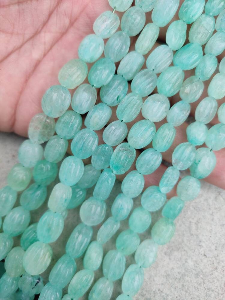 Rusian Green Emerald Beryl Carved Oval Beads Emerald Beryl - Etsy