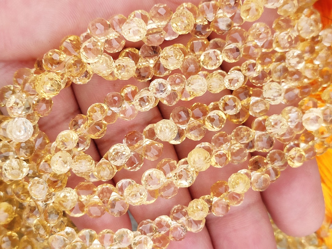 AAA Citrine Onion Shape Gemstone Faceted Briolette Finest Quality ...
