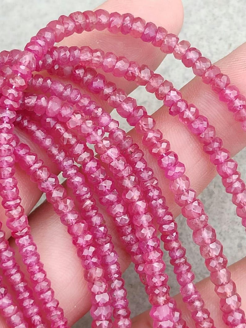 Buy Natural Pink Sapphire Faceted Rondelle Beads 8