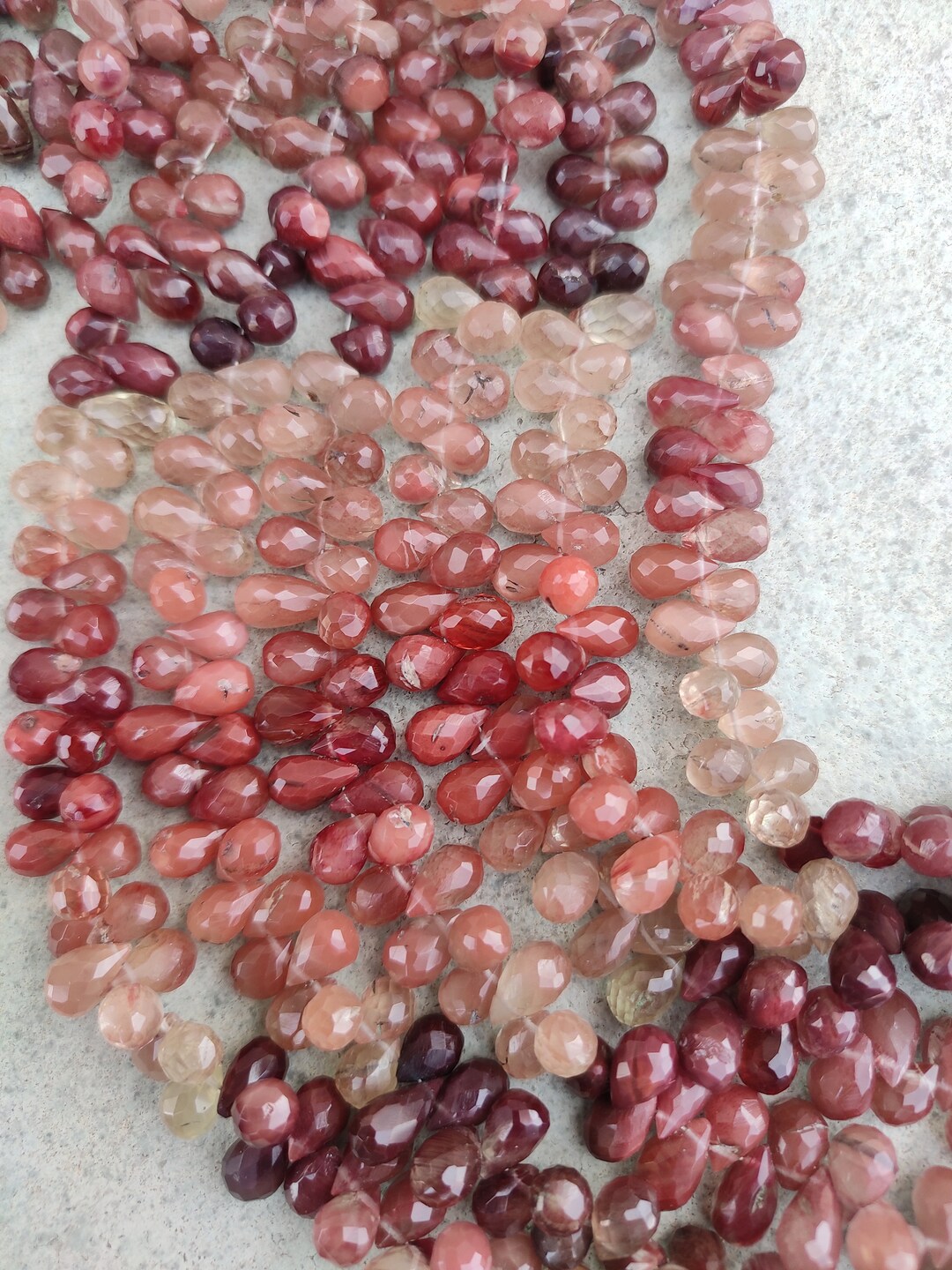 Rare Natural Andesine Labradorite Faceted Teardrop Beads | Andesine Bio ...