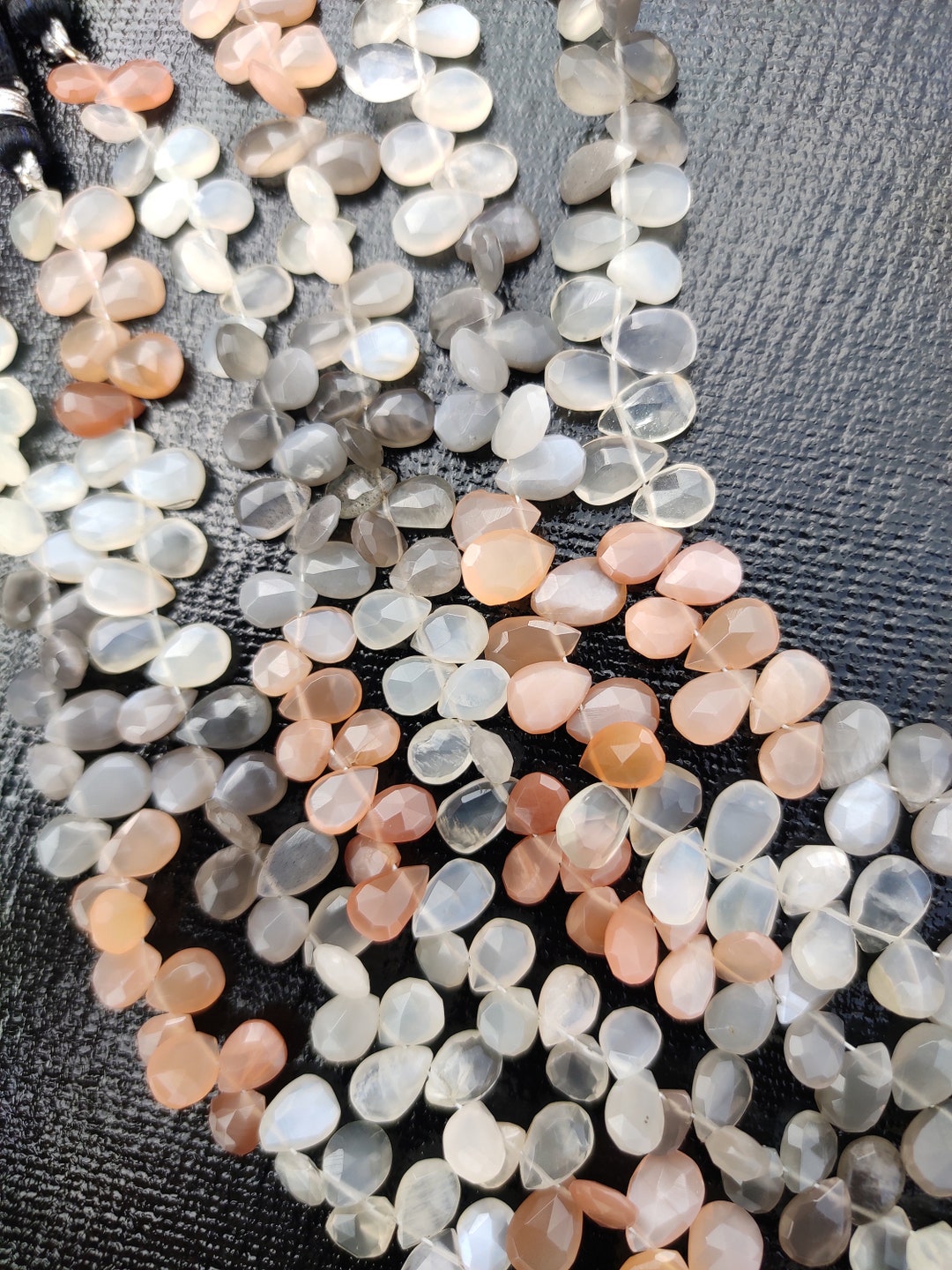 AAA Multi Moonstone Faceted Pear Shape Beads 7" Moonstone Pear ...