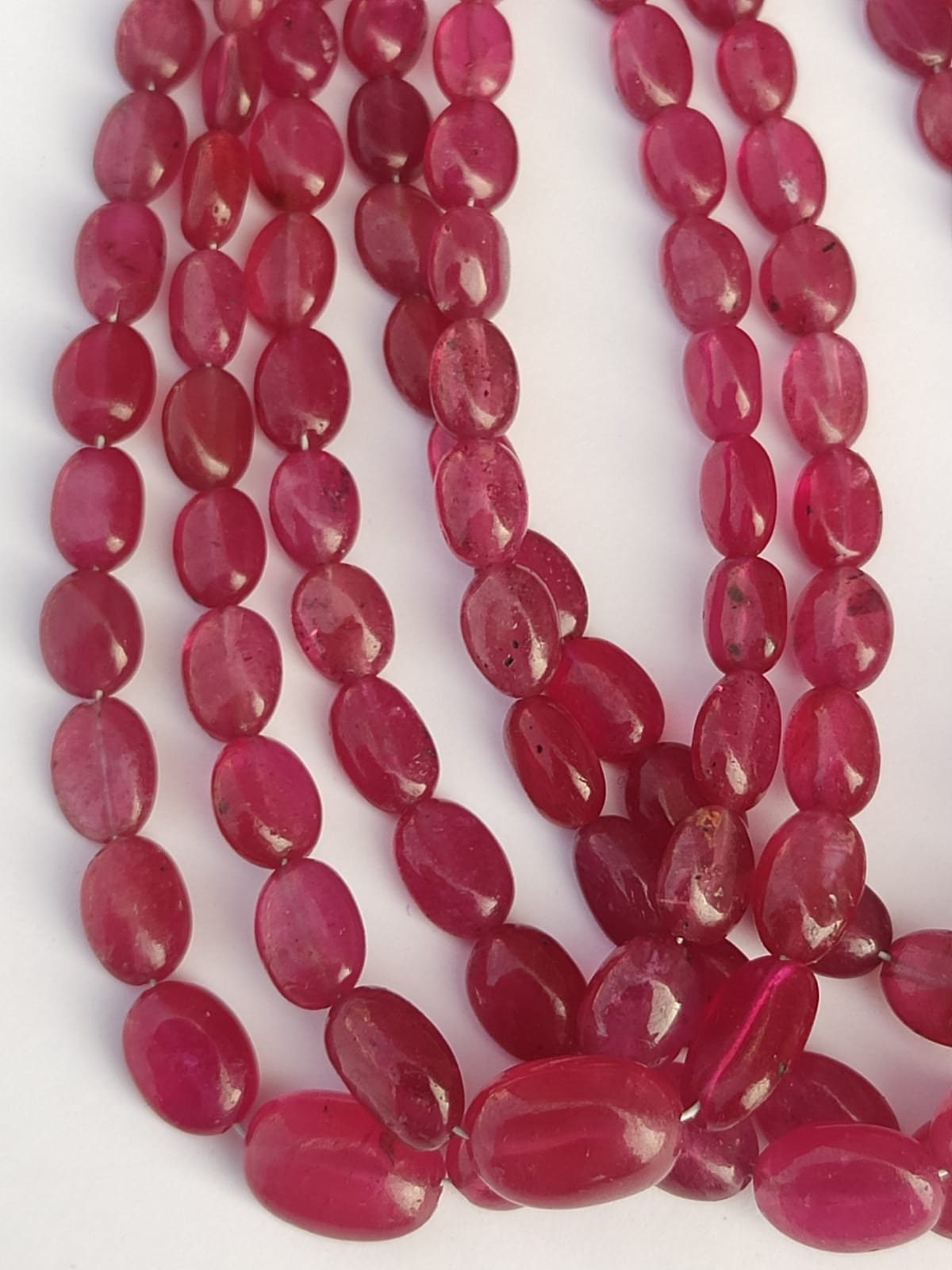 Natural Ruby Smooth Oval Beads | Red Ruby Beads | 8