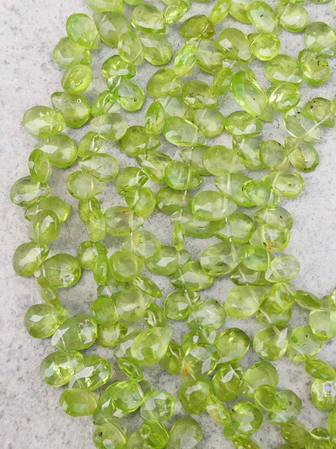 Natural Peridot Faceted Pear Shape Beads | Peridot Briolette | Green ...