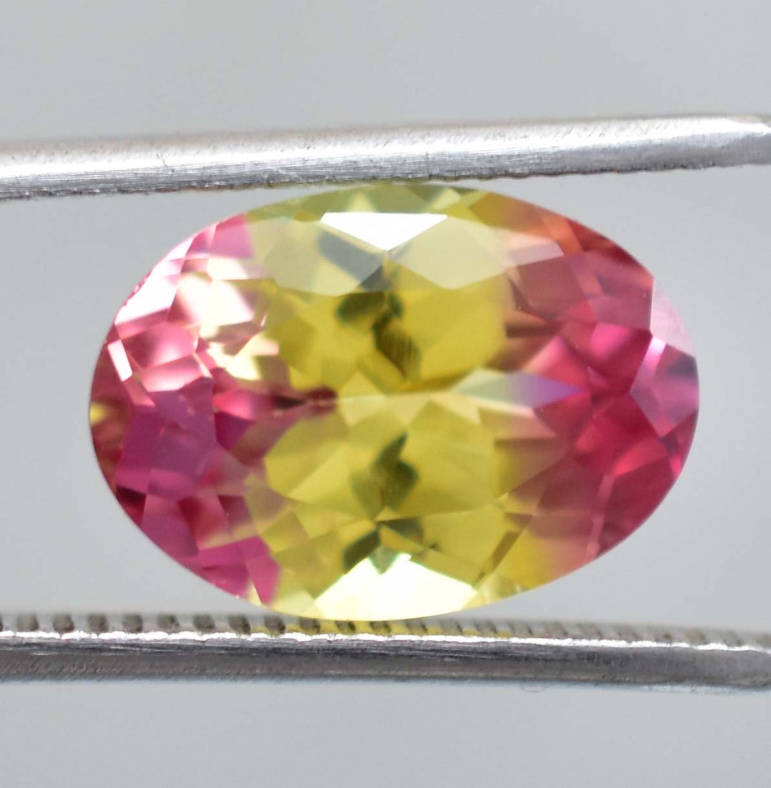 14 X 9 MM Flawless 7.60 Ctw Bi-color Ceylon Pitambari Yellow and Pink ...