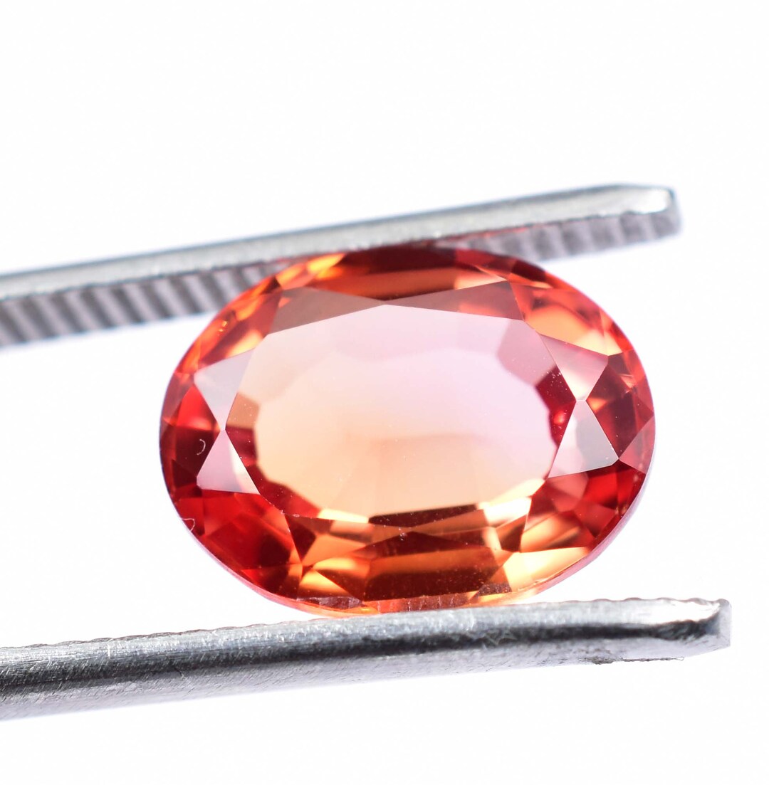 13 X 10 MM 6.75 Ct Flawless New Bi-color Orange Pink Padparadscha ...