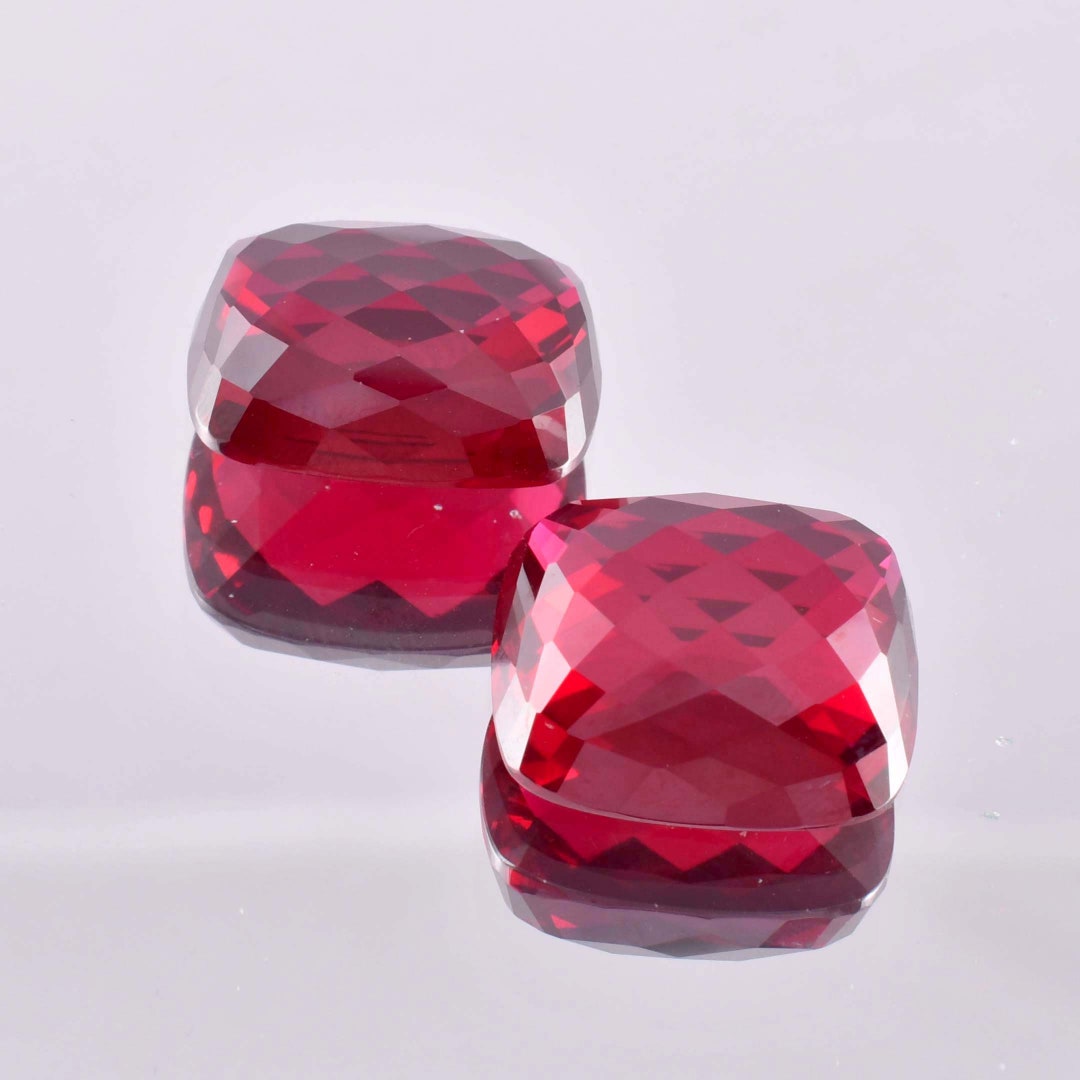 Loose Red Painite 20 X 17 Mm (pair) Rare Natural Perfect Cushion Cut ...