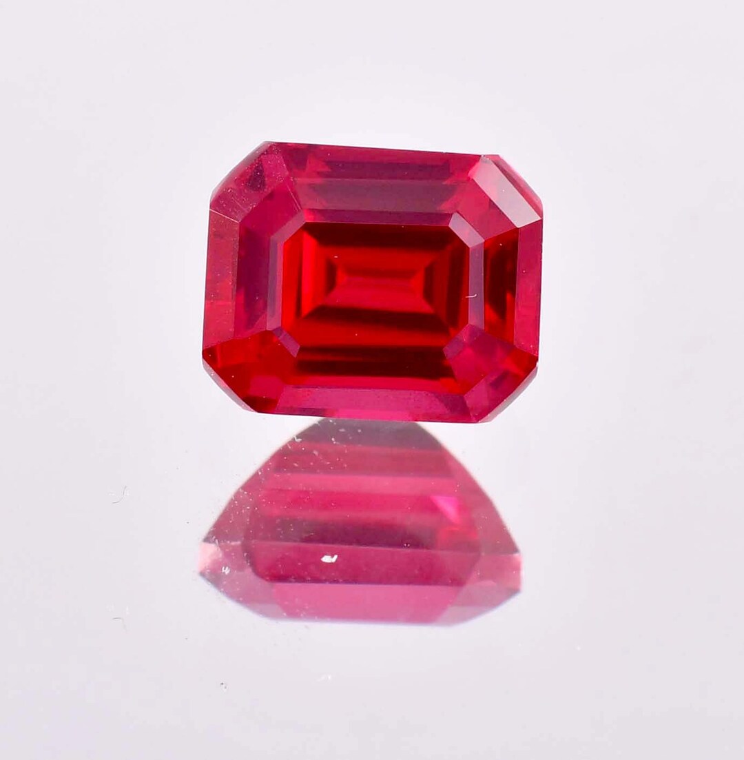 Flawless Natural Mozambique Blood Red Ruby Emerald Cut Gemstone GIT ...