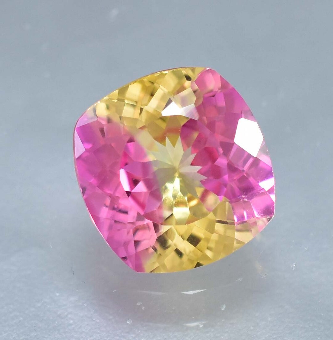 15 X 15 MM Flawless 16.65 Ctw Bi-color Ceylon Pitambari Yellow & Pink ...