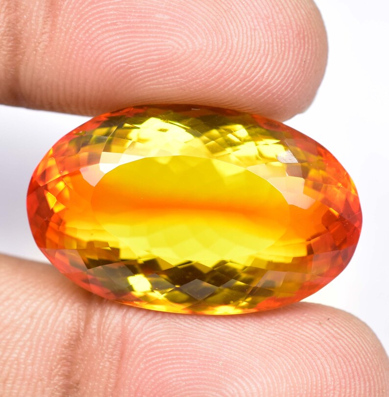 29 X 18 MM 51.10 Ct Natural Rare Bi-color Yellow-orange Sphalerite ...