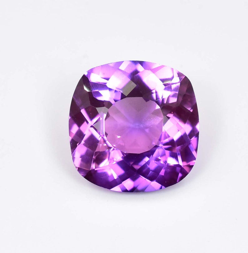 15 X 15 MM Flawless 15.45 Ct Triple Color Purple Blue and Pink Ceylon ...