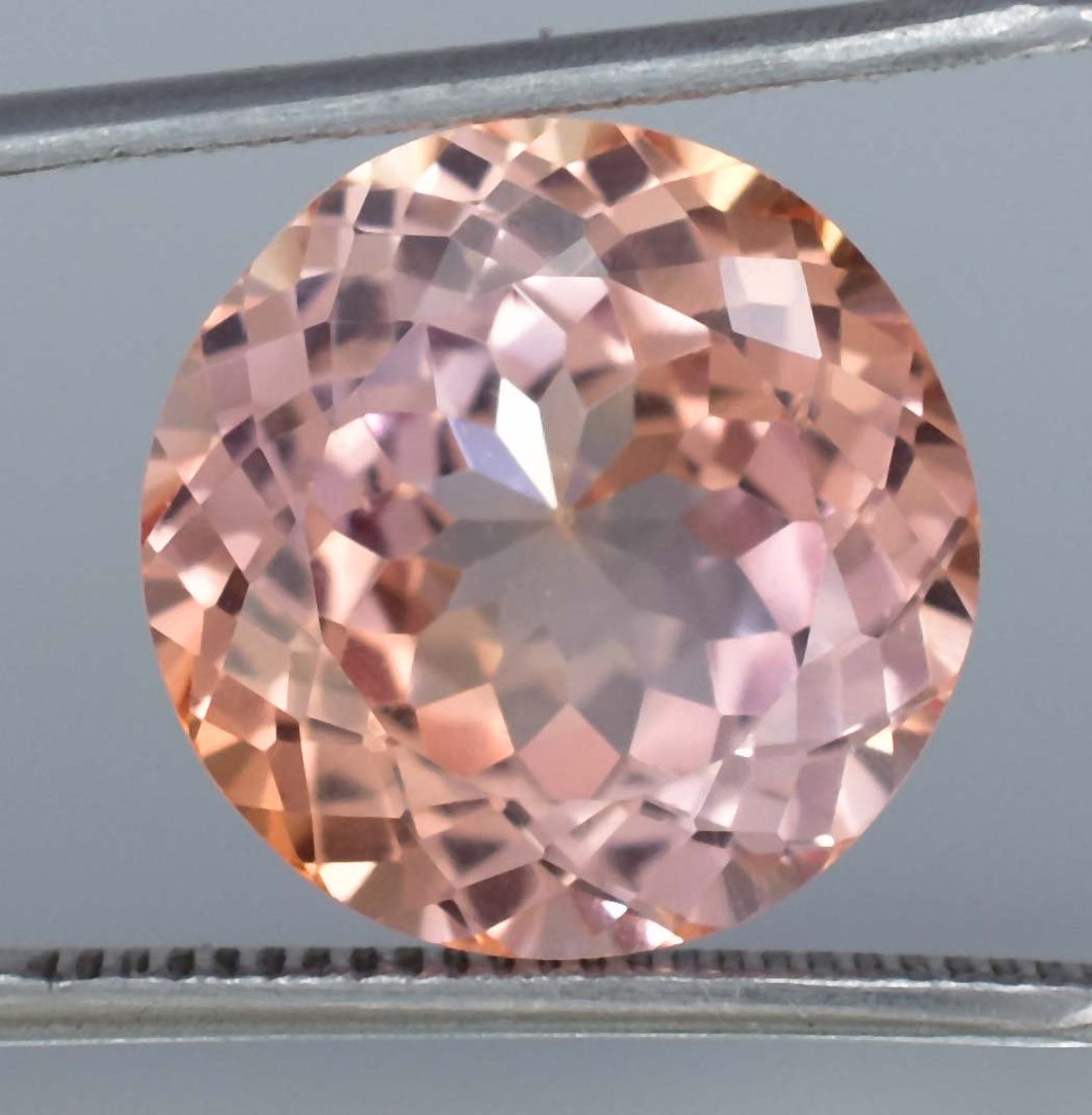 15 X 15 MM Flawless Natural Imperial Topaz 15.70 Ct Perfect Round Cut Loose Gemstone GIT ...