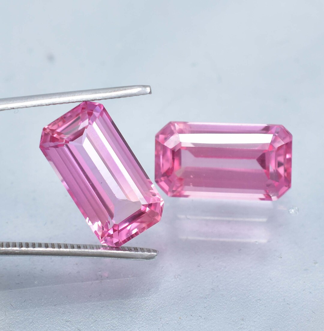 Natural Bi-color Padparadscha Sapphire Radiant Cut Perfect MM Pair as ...